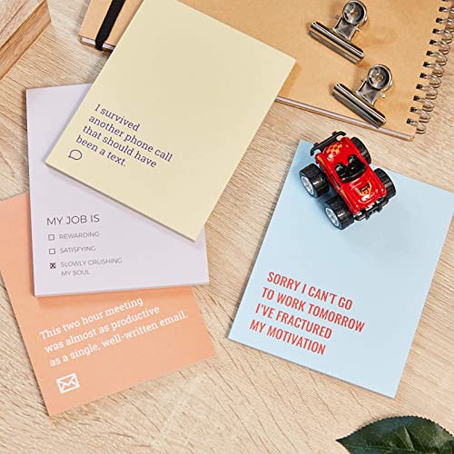 Juvale 8 Pack Funny Notepads with Sarcastic Sayings, Demotivational Notebooks for The Office, Coworkers, Employee, Colleagues, Adults, 4 Sarcastic Designs (4.25 x 5.5 Inches)