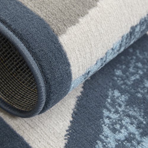 Home Dynamix Lyndhurst Rotana Modern Area Rug, Contemporary Blue/Gray/Ivory 5'2"x7'4"