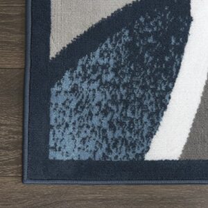 Home Dynamix Lyndhurst Rotana Modern Area Rug, Contemporary Blue/Gray/Ivory 5'2"x7'4"