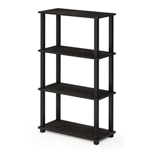 furinno turn-n-tube 4-tier multipurpose shelf display rack, square tube, espresso/black