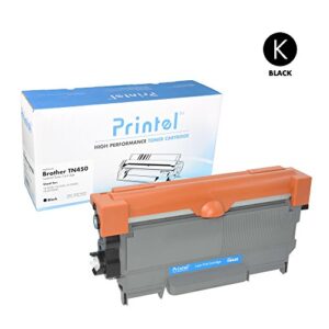 printel compatible toner cartridge for brother tn450 black, high yield toner cartridge replacement for brother dcp-7060, brother dcp-7065, brother hl-2240