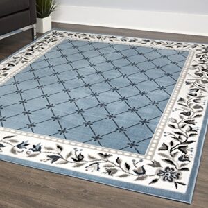 Home Dynamix 7015-327 Lyndhurst Sheraton Area Rug, rectangle, Light Blue