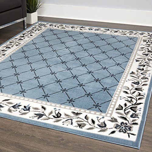 Home Dynamix 7015-327 Lyndhurst Sheraton Area Rug, rectangle, Light Blue