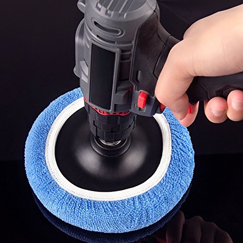 Awpeye 10Pack Car Polisher Pad Bonnet (5 to 6 Inches) Soft Microfiber Polishing Bonnet Buffing Pad Cover