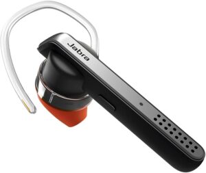 jabra talk 45 bluetooth headset for high definition hands-free calls with dual mic noise cancellation, 1-touch voice activation and streaming multimedia