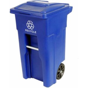 toter 32 gallon 2-wheel recycling cart blue