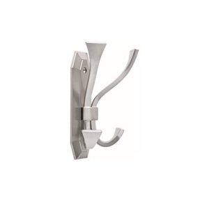 liberty hardware b38561-sn-r 3" projection oversized double coat hook, satin nickel