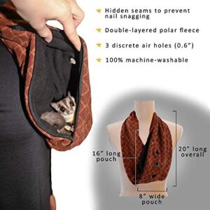 Pet Bonding Scarf (Snake) - Carry Bonding Pouch - for Chinchillas, Hedgehogs, Rats, Sugar Gliders, Guinea Pigs, Rabbits, Hamsters, Gerbils, Squirrels, Ferrets, Kittens, Parrots, Birds, Reptiles