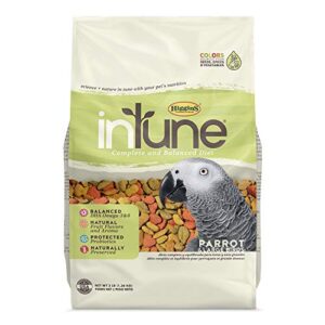 higgins intune natural parrot food 3 lb. bag. with added vitamins and minerals. fast delivery!!!