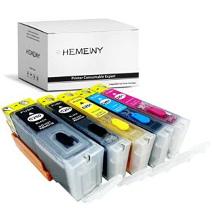 HEMEINY PGI-250XL CLI-251XL Full Refillable Ink Cartridge for Pixma MG5420 IP7220 MX722 MX922 MG5520 MG6420 MG5620 MG6620 MG5522 Ix6820 Printers 5PK PGI250 CLI251 Ink