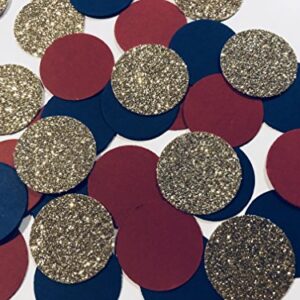 Designs by DH Confetti 100 Pieces Paper Circles Gold Navy Blue Burgundy Wine Birthday Bridal Shower Wedding Party Decor