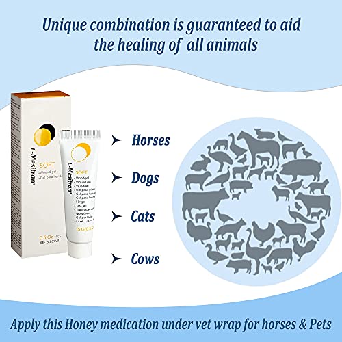 Wound Care for Dogs, Cats & Horses by L-mesitran. Medical Honey Soft Gel for Animals Veterinary Ointment with Anti-inflammatory Properties First Aid for Cuts, Scrapes and Bites 0.5oz (15g) Hope Series