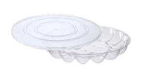 hanna k. signature collection plastic deviled egg tray with lid - 15 egg slots | clear | 1 pc