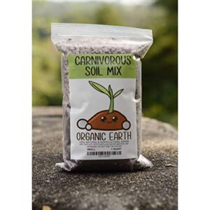 Organic Earth Carnivorous Plant Soil Mix 1 QT - Plant Food Peat Moss & Perlite for Carnivorous Plants - Terrarium Soil, Pitcher Plant Soil, Venus Fly Trap Soil