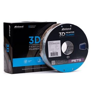 Inland 1.75mm Blue PETG 3D Printer Filament, Dimensional Accuracy +/- 0.03 mm - 1kg Cardboard Spool (2.2 lbs) - 3D Printing PETG Filament