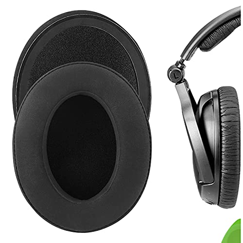 Geekria Comfort Velour Replacement Ear Pads for Sennheiser HD380, HD380 Pro, PXC350, PC350, PC350 SE, PXE350, HME95, HMEC250 Headphones Ear Cushions, Headset Earpads, Ear Cups Repair Parts (Black)