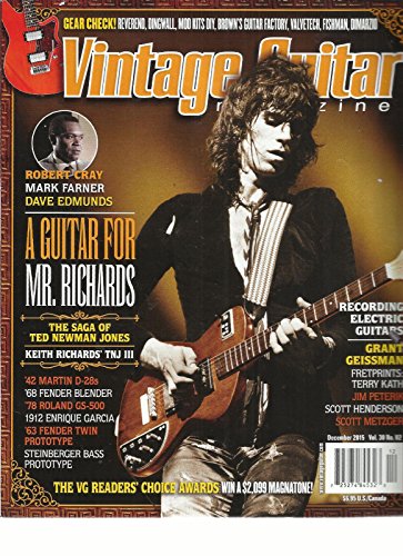 VINTAGE GUITAR MAGAZINE, DECEMBER, 2015 NO.02 (A GUITAR FOR MR. RICHARDS)