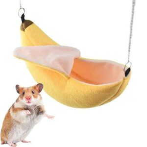 ismarten banana hamster bed house hammock small animal warm bed house cage nest hamster accessories for sugar glider hamster small bird pet (banana)