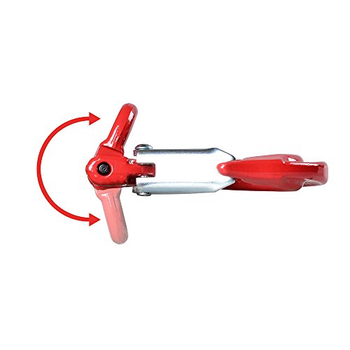 AMOPA Half-Linked Winch Hook Tow Crane Lift w/Clevis Safety Latch for 4x4 Jeep Off-Road (Red)