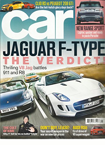 CAR MAGAZINE, MAY, 2013 (JAGUARF-TYPE THE VERDICT ! * DON'T BUY, LEASE !)