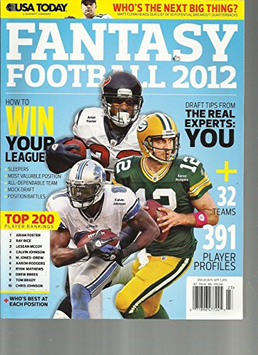 USA TODAY, FANTASY FOOTBALL, 2012, (HOW WIN TO YOUR LEAGUE) DRAFT TIPS FROM