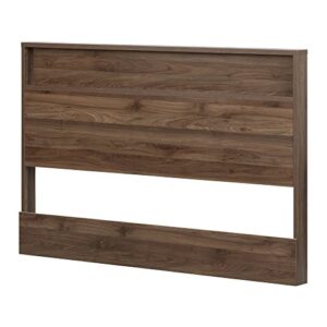 south shore tao headboard with shelf, full/queen, natural walnut