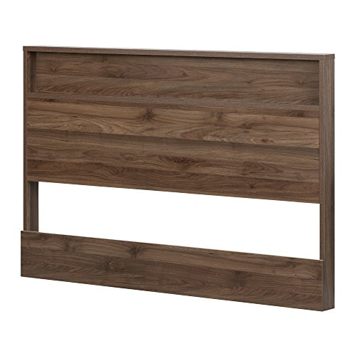 South Shore Tao Headboard with Shelf, Full/Queen, Natural Walnut