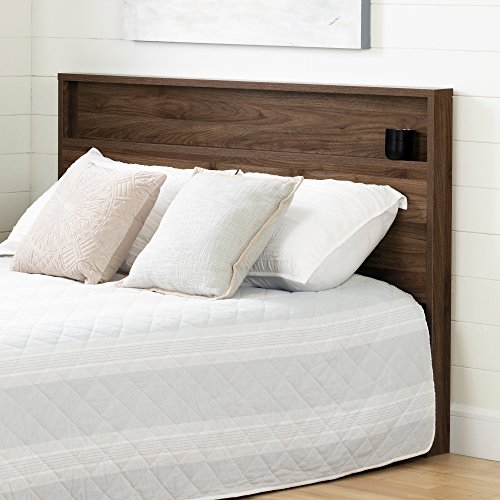 South Shore Tao Headboard with Shelf, Full/Queen, Natural Walnut