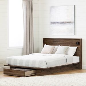 South Shore Tao Headboard with Shelf, Full/Queen, Natural Walnut