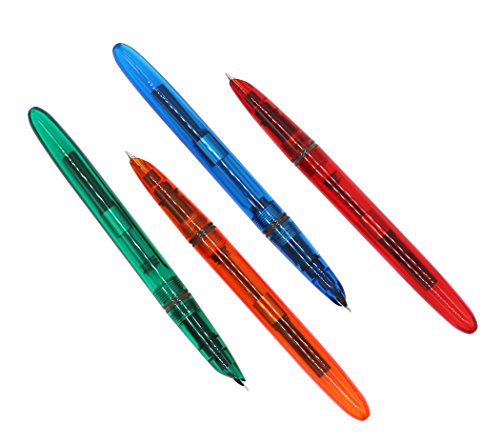 5 PCS Jinhao 51A Plastic Fountain Pen Set, Transparent, Diversity Color(Blue, Green, Grey, Orange, Red)