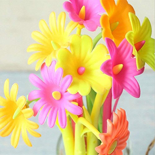 WIN-MARKET Fashion Cute Colorful Cute Kawaii Lovely Flower Flora Leaf Gel Ball Pen Office School Supply Stationery (8PCS)