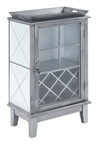 convenience concepts gold coast serving bar, antique silver / mirror