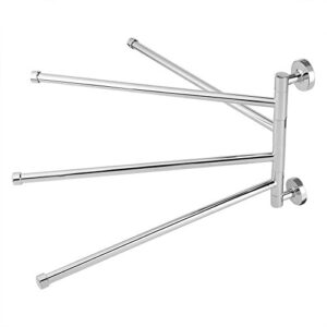 Asixx Towel Rack, Towel Rack, Wall Mounted Rotating Towel Holder with 4 Swivel Bars for Home Kitchen Bathroom