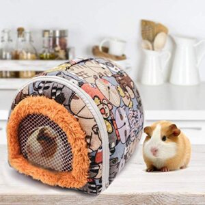 KAMEIOU Portable Small Animals Hedgehog Hamster Carrier Bag Case with Detachable Strap Zipper Breathable Small Guinea Pig Rat Chinchillas Hamster Hedgehog Carrier Pounch Bag for Small Animal Carriers