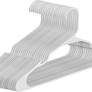 Merrick Standard Everyday Closet Plastic Clothing Hangers, Notched Shoulders, Made in USA, White (10 Pack)