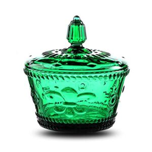 massjoy european retro nostalgic three-dimensional relief color glass jar candy jar seasoning jar with lid