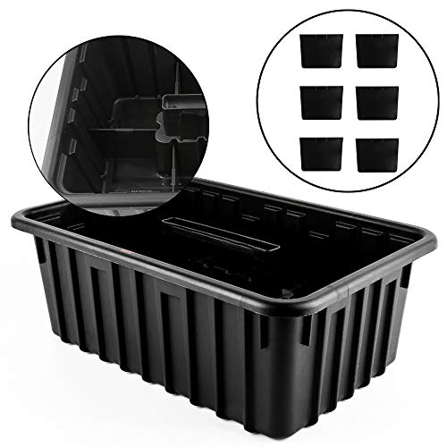 SGCB Deluxe Utility Caddy Organizer DIY Divided Plastic Shower Caddy Basket Storage Tote Portable 6 Compartment Bucket Shower Cleaning Janitorial Caddy Large Capacity For Shower Supplies w/ 6 Dividers