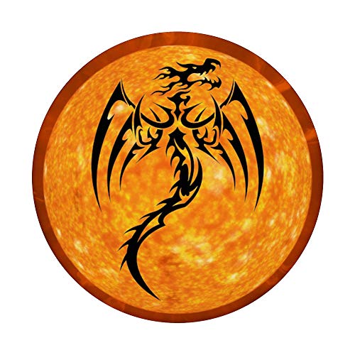 Fire Dragon Orange black design PopSockets PopGrip: Swappable Grip for Phones & Tablets