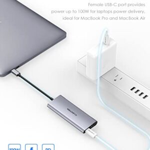 LENTION USB-C Multi-Port Hub with 4K HDMI Output, 100W PD, 4 USB 3.0 Compatible 2023-2016 MacBook Pro, New Mac Air & Surface, Chromebook, More, Stable Driver Adapter (CB-C35, Space Gray)