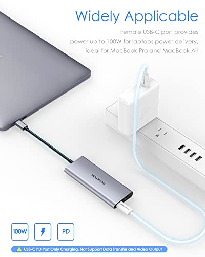 LENTION USB-C Multi-Port Hub with 4K HDMI Output, 100W PD, 4 USB 3.0 Compatible 2023-2016 MacBook Pro, New Mac Air & Surface, Chromebook, More, Stable Driver Adapter (CB-C35, Space Gray)