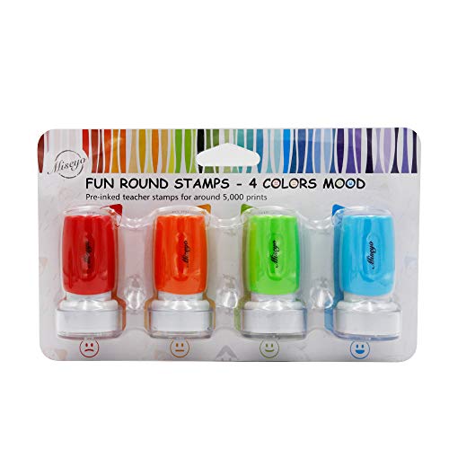 Miseyo Pre-Ink Teacher Stamp Set - 4 Color Mood Expressions