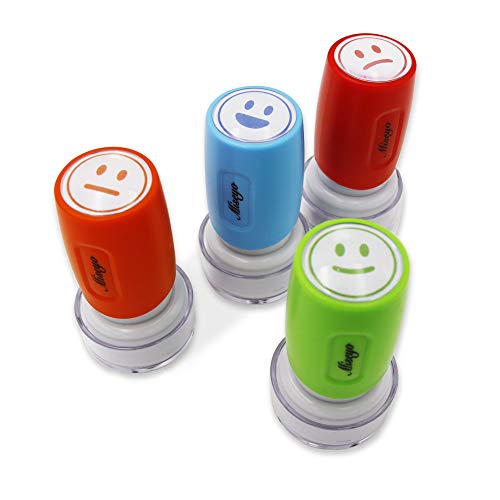 Miseyo Pre-Ink Teacher Stamp Set - 4 Color Mood Expressions