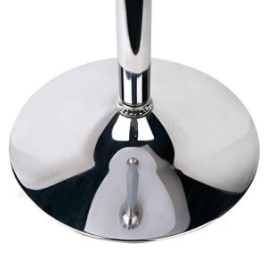 Leopard MDF Round Top Not Adjustable (41 INCHES Height) Bar Table, Pub Table with Silver Leg and Base (White)