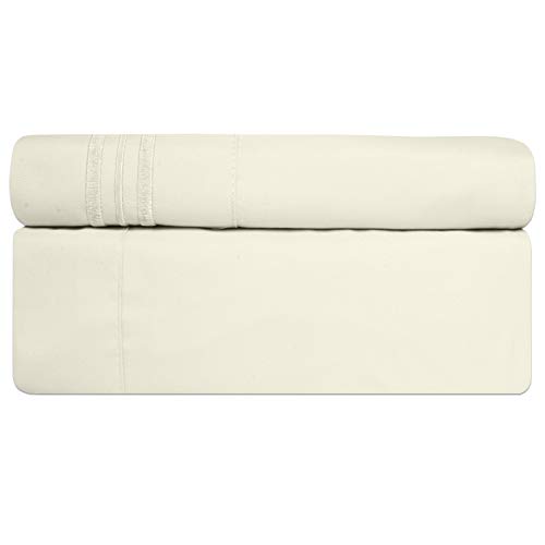 King Size Sheets - Breathable Luxury Bed Sheets with Full Elastic & Secure Corner Straps Built In - 1800 Supreme Collection Extra Soft Deep Pocket Bedding Set, Sheet Set, King, Ivory