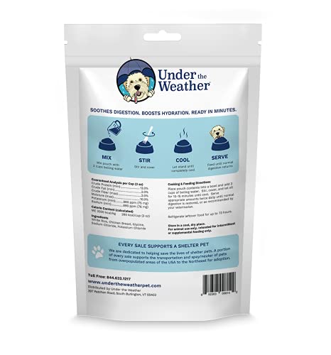 Under the Weather Bland Diet for Dogs | Easy to Digest for Sick Dogs | Contains Electrolytes, Gluten-Free, All Natural | Freeze-Dried 100% Human Grade Meats | 1 Pack - Chicken, Rice - 6oz