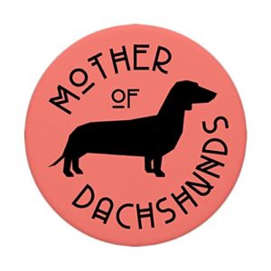 Funny Dachsund Weiner Weenie Dog Lover Mom on Coral PS14036 PopSockets PopGrip: Swappable Grip for Phones & Tablets