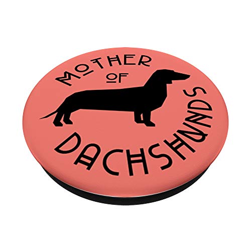 Funny Dachsund Weiner Weenie Dog Lover Mom on Coral PS14036 PopSockets PopGrip: Swappable Grip for Phones & Tablets