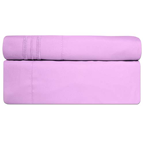 Twin Sheets - Breathable Luxury Sheets with Full Elastic & Secure Corner Straps Built In - 1800 Supreme Collection Extra Soft Deep Pocket Bedding Set, Sheet Set, Twin, Lilac