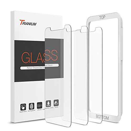 Trianium Tempered Glass Screen Protector Designed for Apple iPhone 11 Pro Max/iPhone XS Max, 3 Pack HD 0.25mm Glass 9H Film [Alignment Case Tool Included]