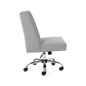 Great Deal Furniture Tucker Traditional Home Office Chair, Gray and Chrome